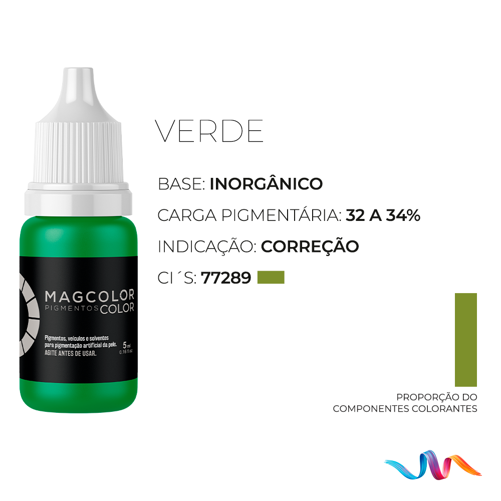 Pigmento Mag Color – VERDE – 5 ml – Mag Loja – A loja da Mag Estetica