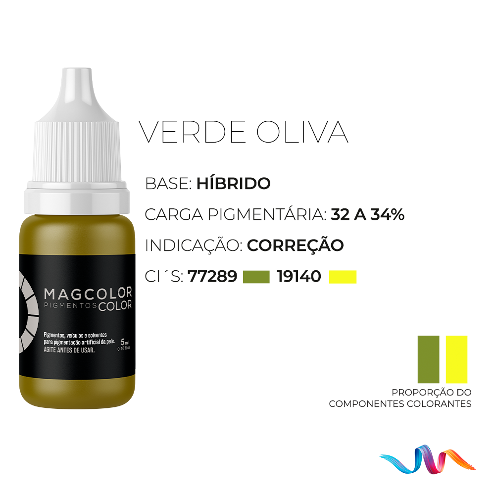 Pigmento Mag Color – VERDE OLIVA – 5 ml – Mag Loja – A loja da Mag Estetica